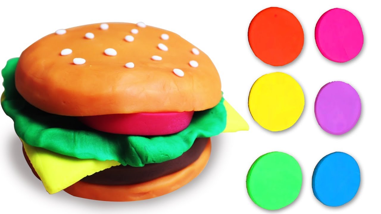 Learn How to Make DIY Play Doh Food Burgers and Donuts With HooplaKidz ...