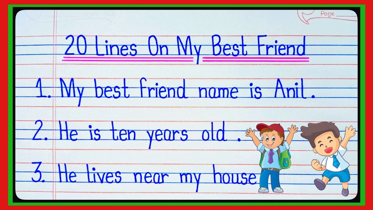 20 Lines Essay On My Best Friend In English l Essay On My Best Friend l ...