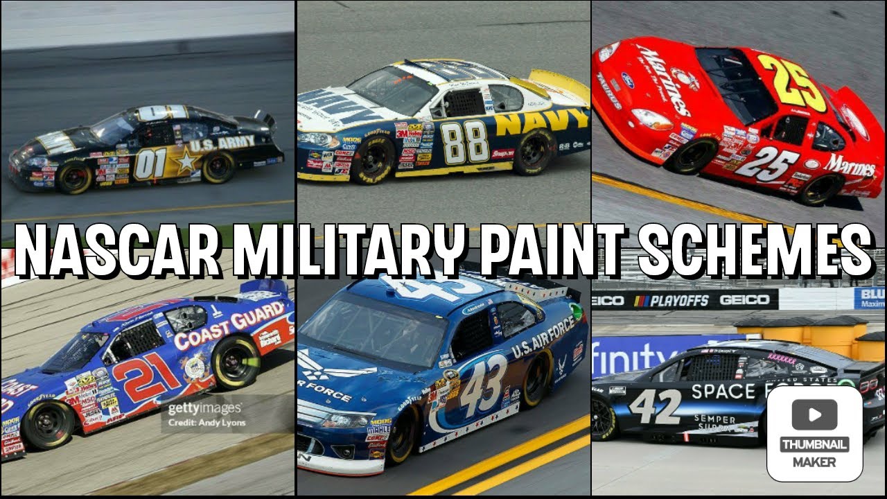 All the NASCAR Military Paint Schemes - YouTube