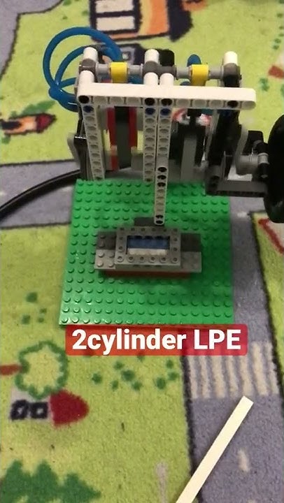 Lego pneumatic engine 2 cylinder - YouTube