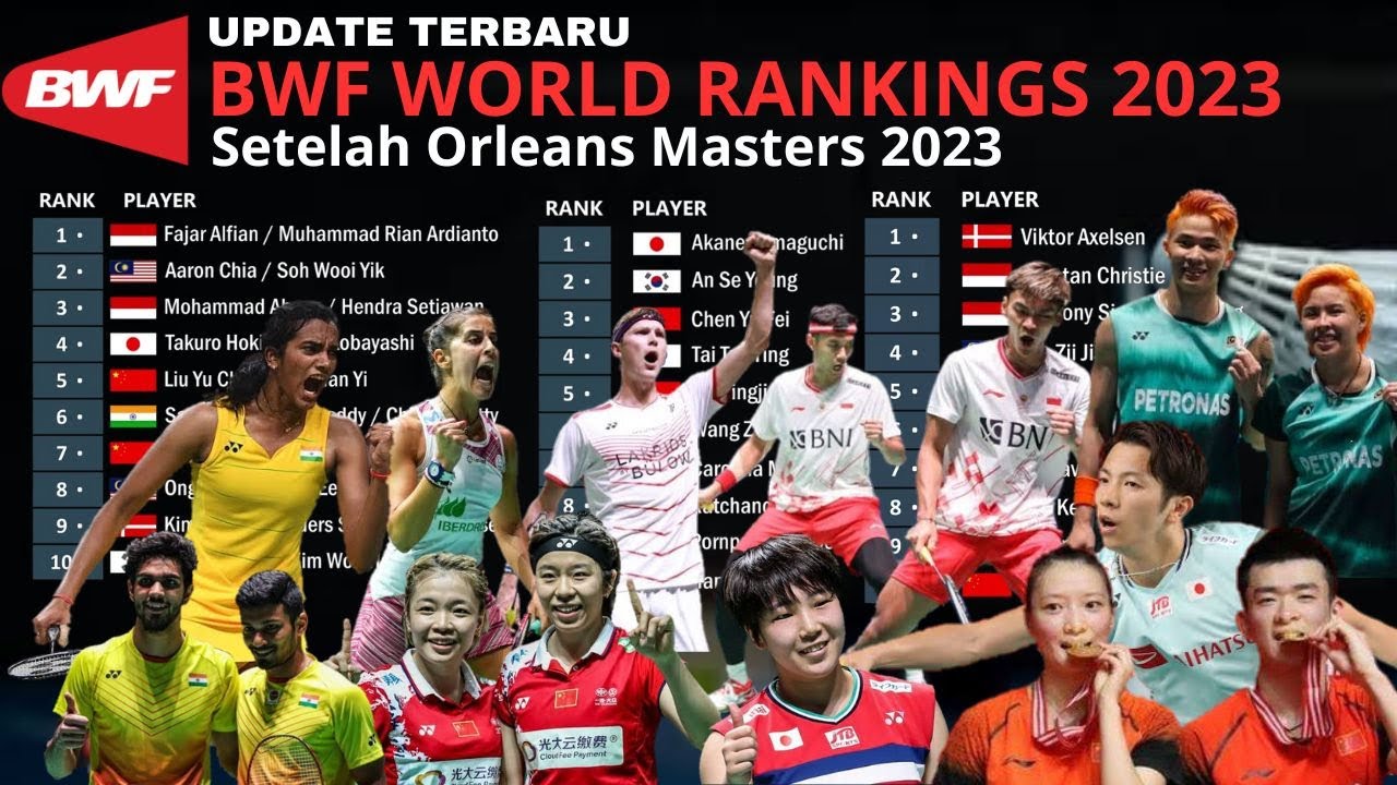 Ranking BWF Terbaru Setelah Orleans Masters 2023 ~ Ginting Naik Jojo ...