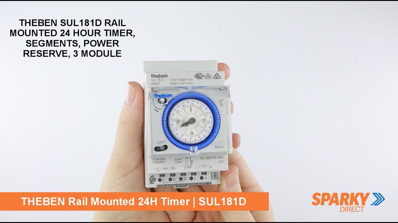 THEBEN SUL181D | RAIL MOUNTED 24 HOUR TIMER, SEGMENTS, POWER RESERVE, 3 ...