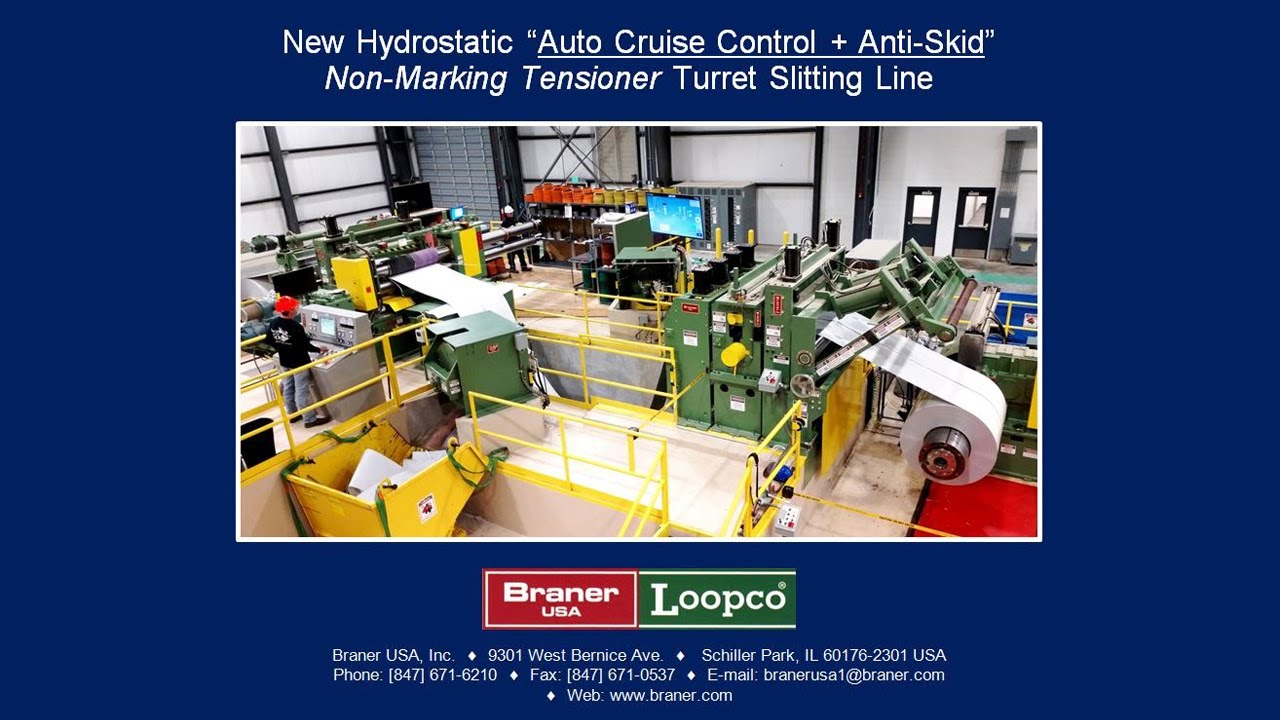 30-Ton x 72” Wide x .250”/.015” Turret Head™ Slitting Line by Braner ...
