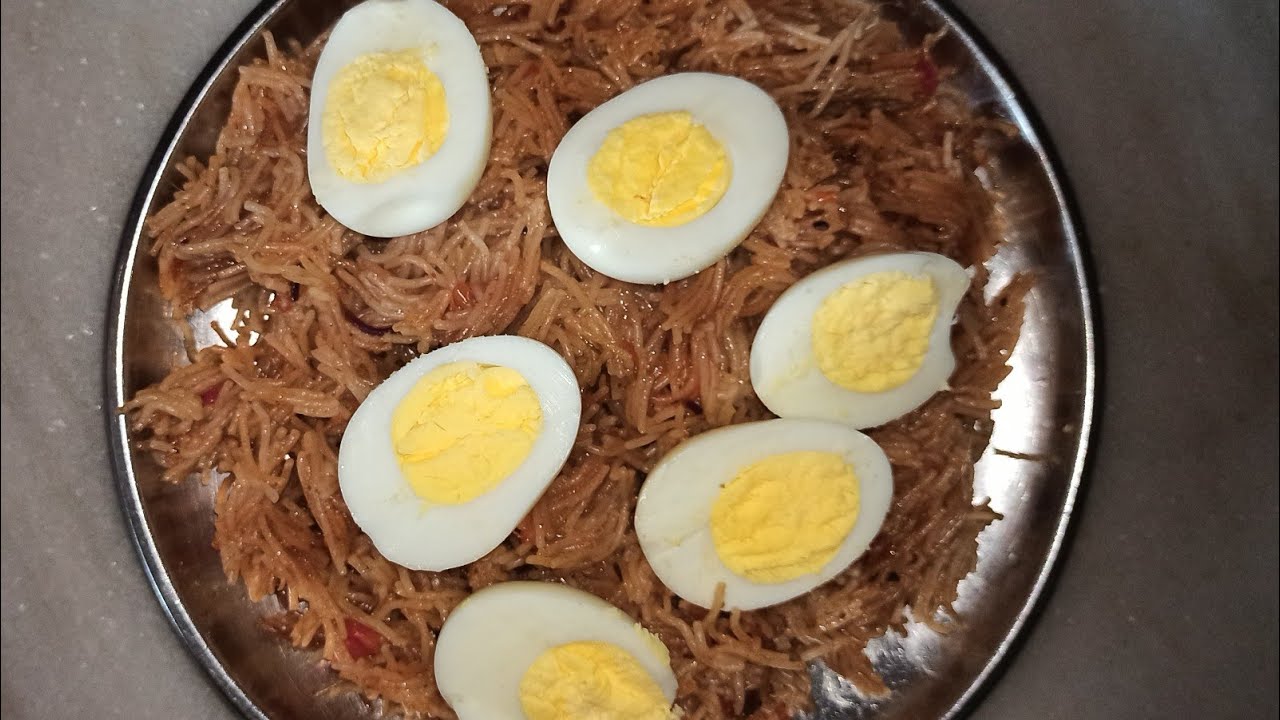 Semiya with boiled eggs in kadai (vermicelli) at home | hotel style ...