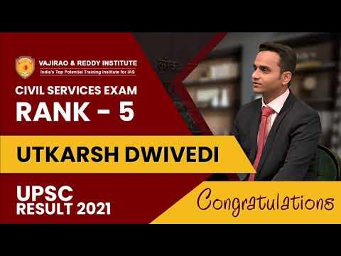 UPSC Topper 2021: All India Rank-5, Utkarsh Dwivedi IAS | Topper Mock Interview Video - YouTube