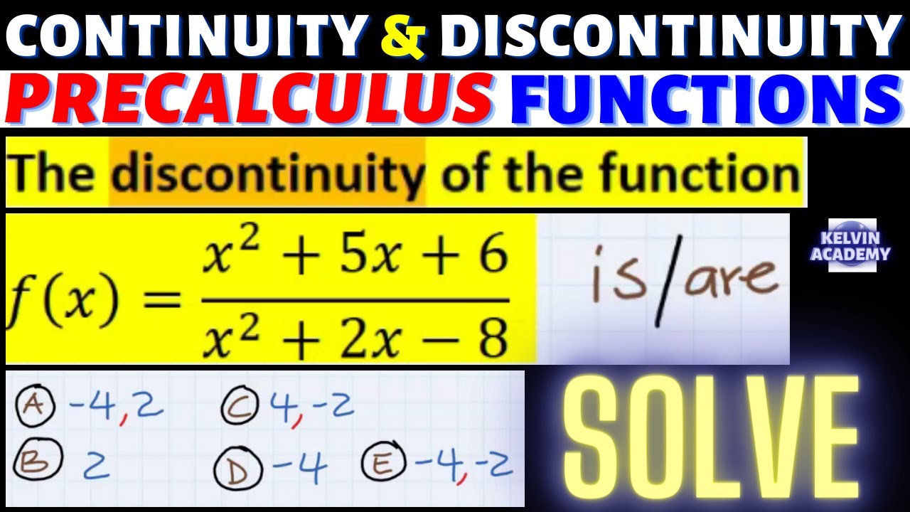 DISCONTINUITY OF A QUADRATIC FUNCTION IN PRECALCULUS - YouTube