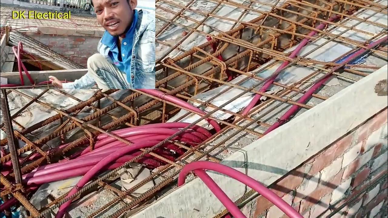 Electrical House wiring pipe fiting Staircase Wiring Pipe Laying ...