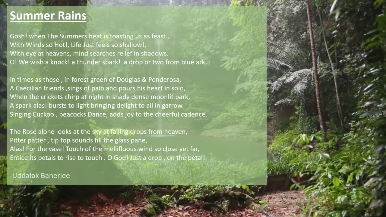 Summer Rains - A poem by Uddalak Banerjee - YouTube