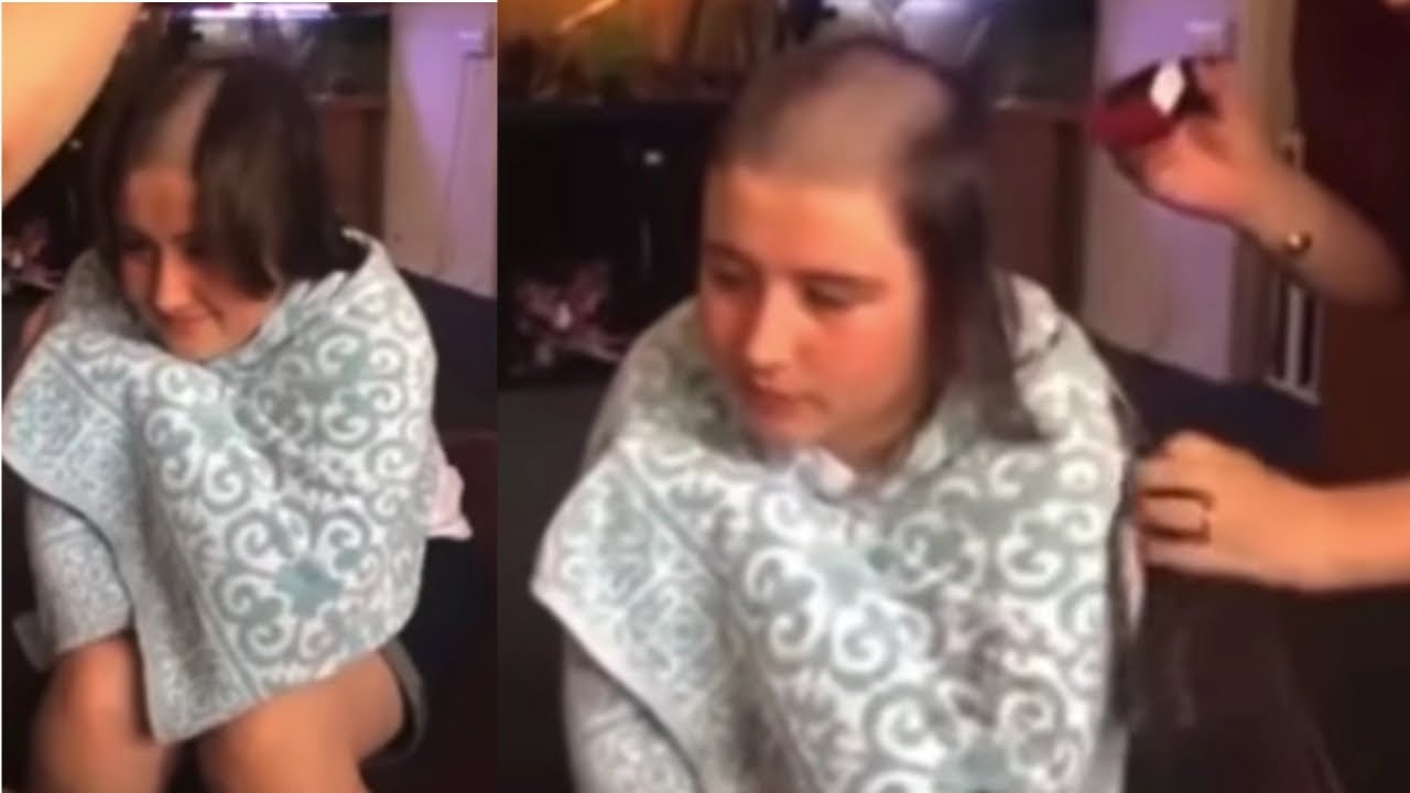 Very Cute Girl Head Shave || Cute Girl Force Head Shave with Trimmer ...