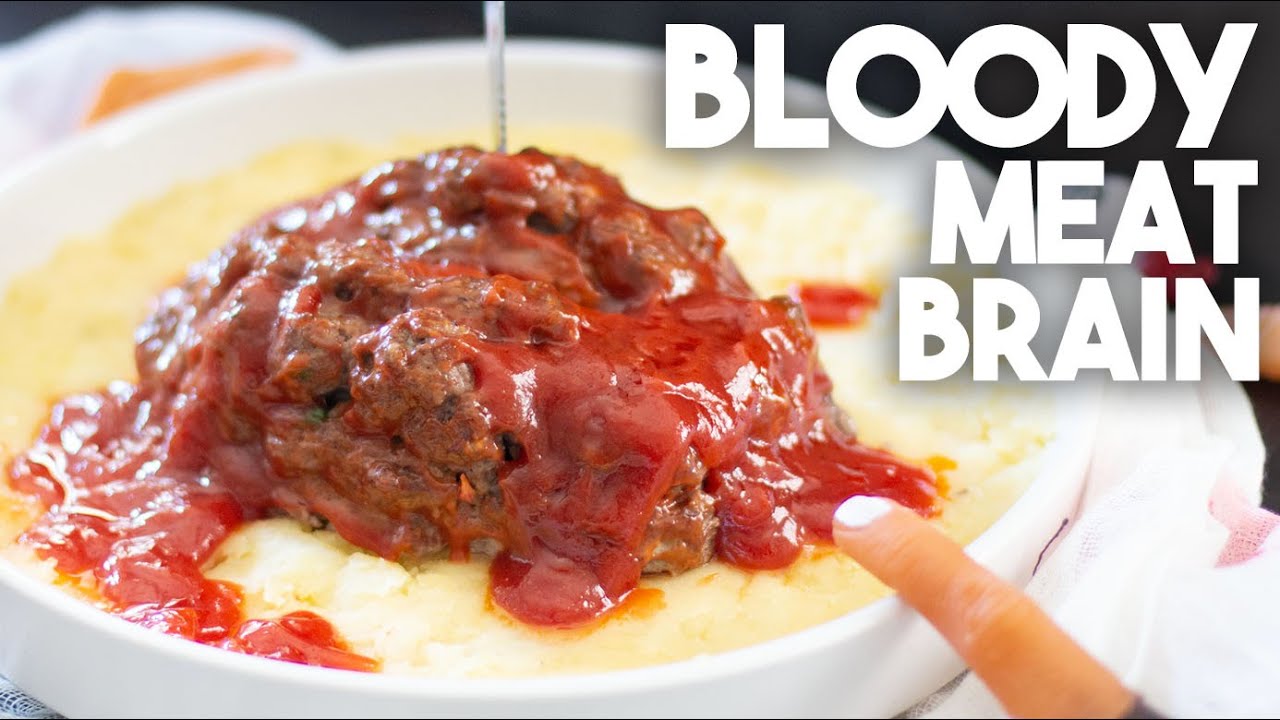 Bloody Meat Brain | Halloween Meatloaf | Kravings - YouTube