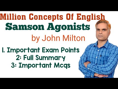 Samson Agonistes By John Milton । Full Knowledge With Important Mcqs । Summary Of Samson Agonistes