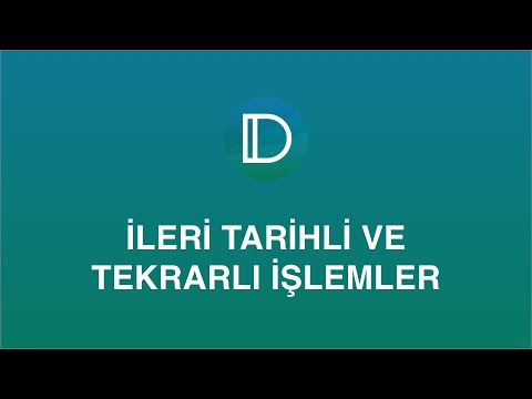 DEFTER | İleri Tarihli & Tekrarlı İşlemler