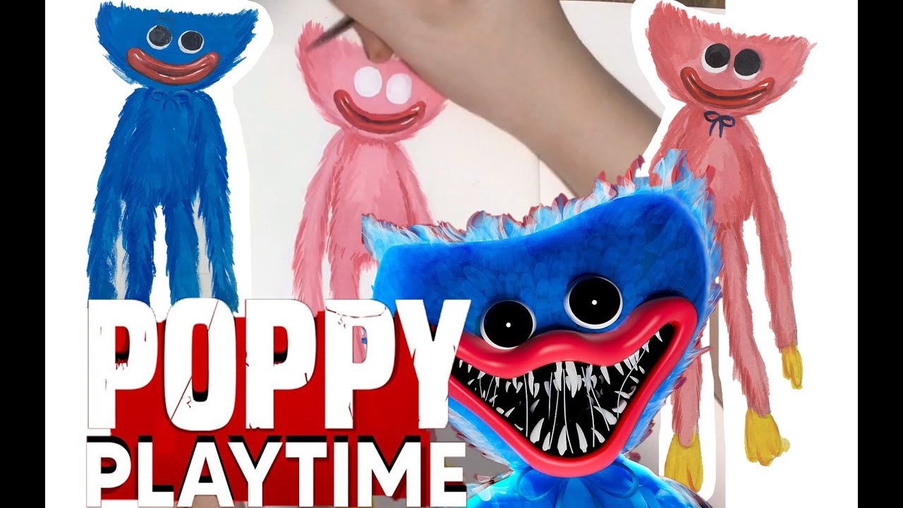 Pink Huggy Wuggy drawing- Poppy Playtime- By Panda Art - YouTube