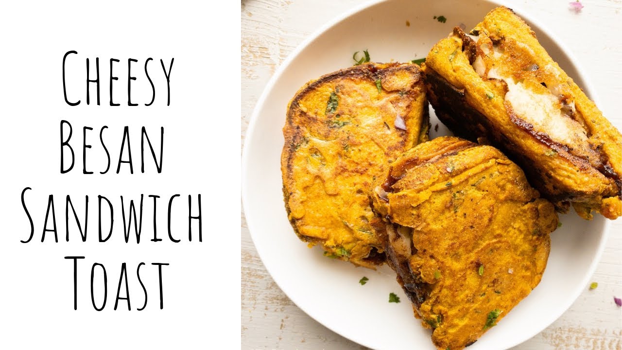 Cheesy Besan Toast Sandwich Recipe - YouTube