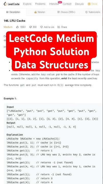 LeetCode 146 - Medium - LRU Cache - YouTube