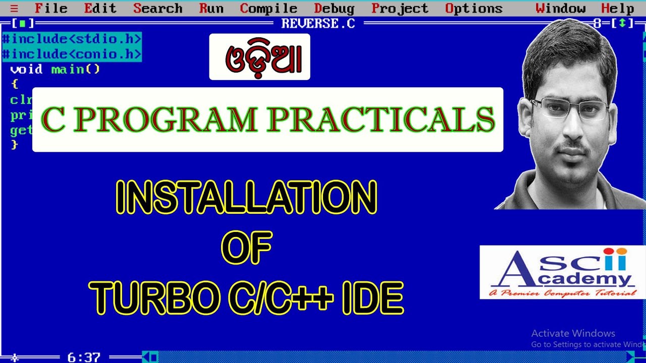 Installation of Turbo C/C++ IDE || Odia || Rajkumar - YouTube