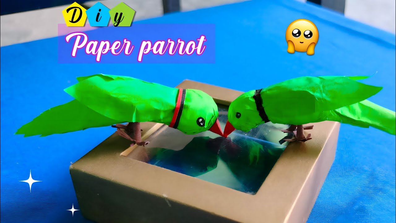 How to make paper parrot 😱| Origami parrot craft | DIY paper parrot ...