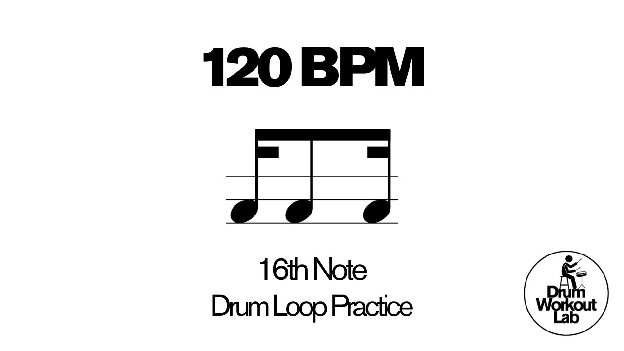 16th Note Drum Exercise | 1 & a | 120 BPM | Drum Loop - YouTube