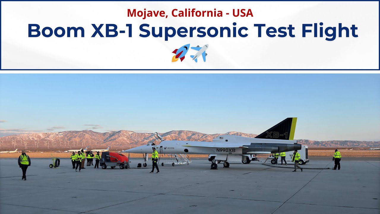 Boom XB-1 Supersonic Test Flight Live | Mojave, California | USA ...