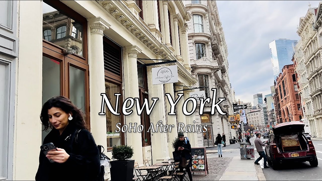 [4K] "NYC Spring Walk SoHo After Rain🌦️ ft. NowHere Gallery Exhibit ...
