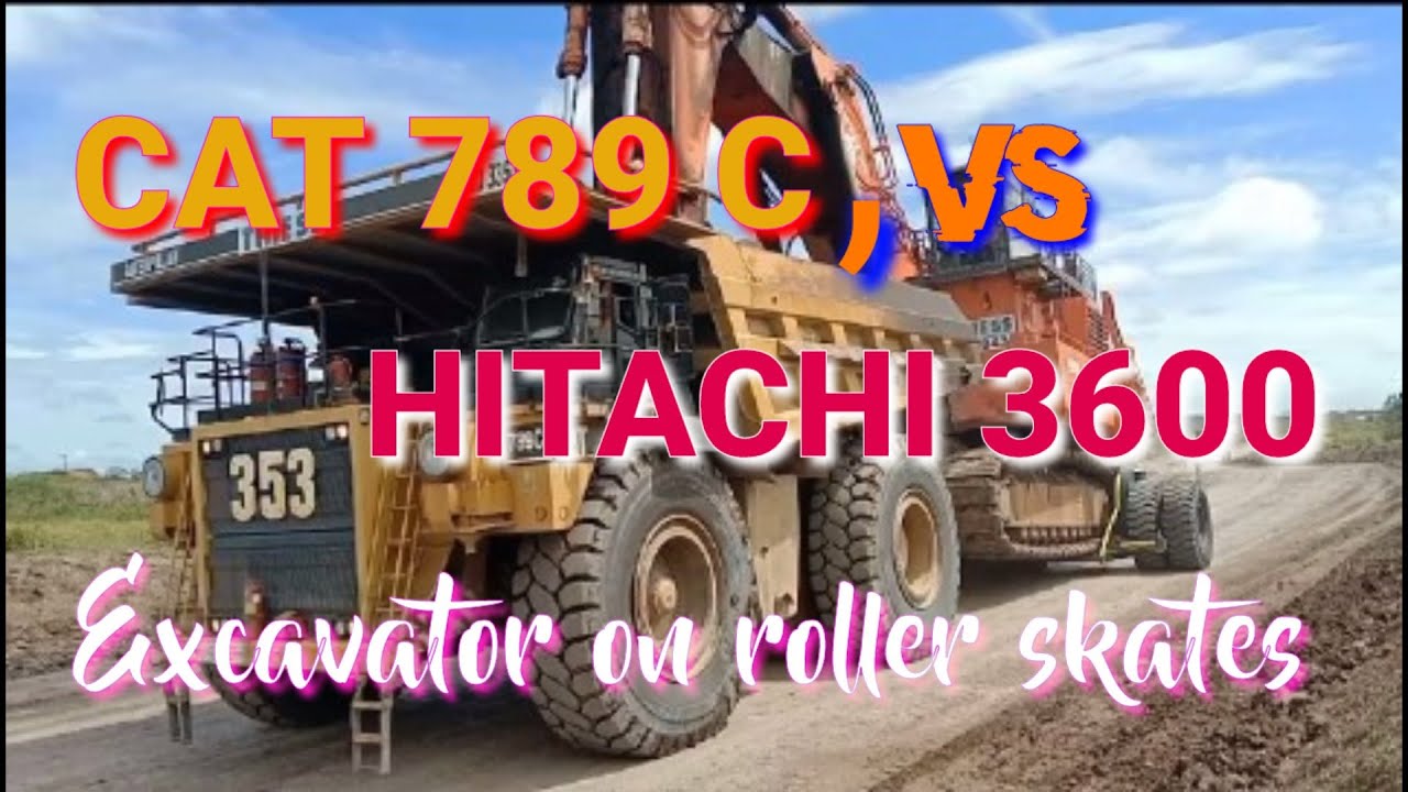 Cat 789 C vs Hitachi 3600 moving menggunakan sleipner E400.tambang batu bara. - YouTube