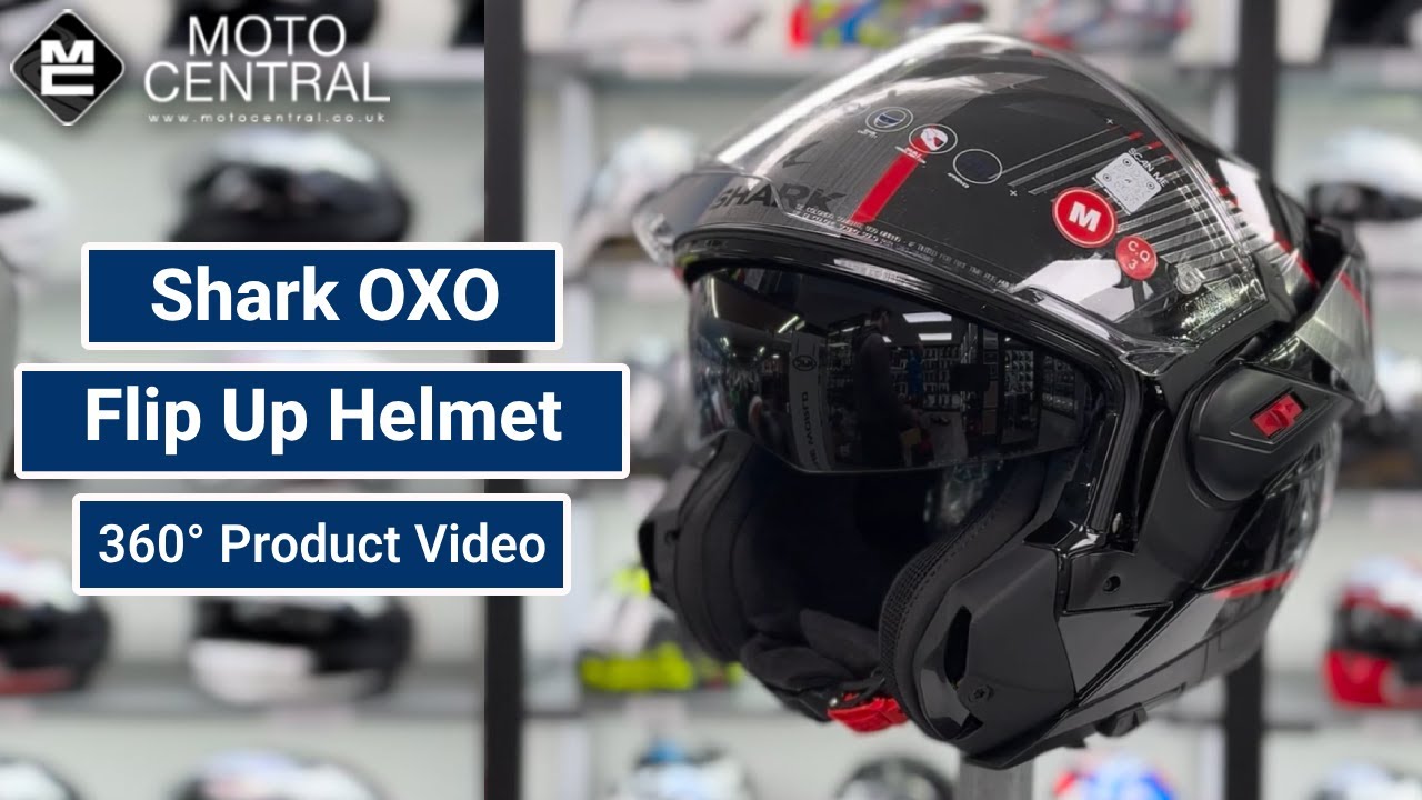 Shark OXO Sikter Black / Anthracite Modular Motorcycle Helmet | 360 Helmet View | Moto Central ...