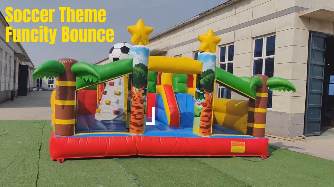 Football Soccer Themed Park Inflatable Playground Obstacles Funcity ...