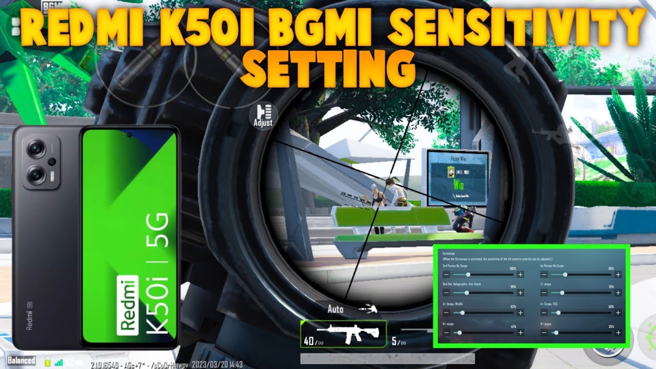 REDMI K50i BGMI SENSITIVITY SETTING || REDMI K50i PUBG SENSITIVITY ...