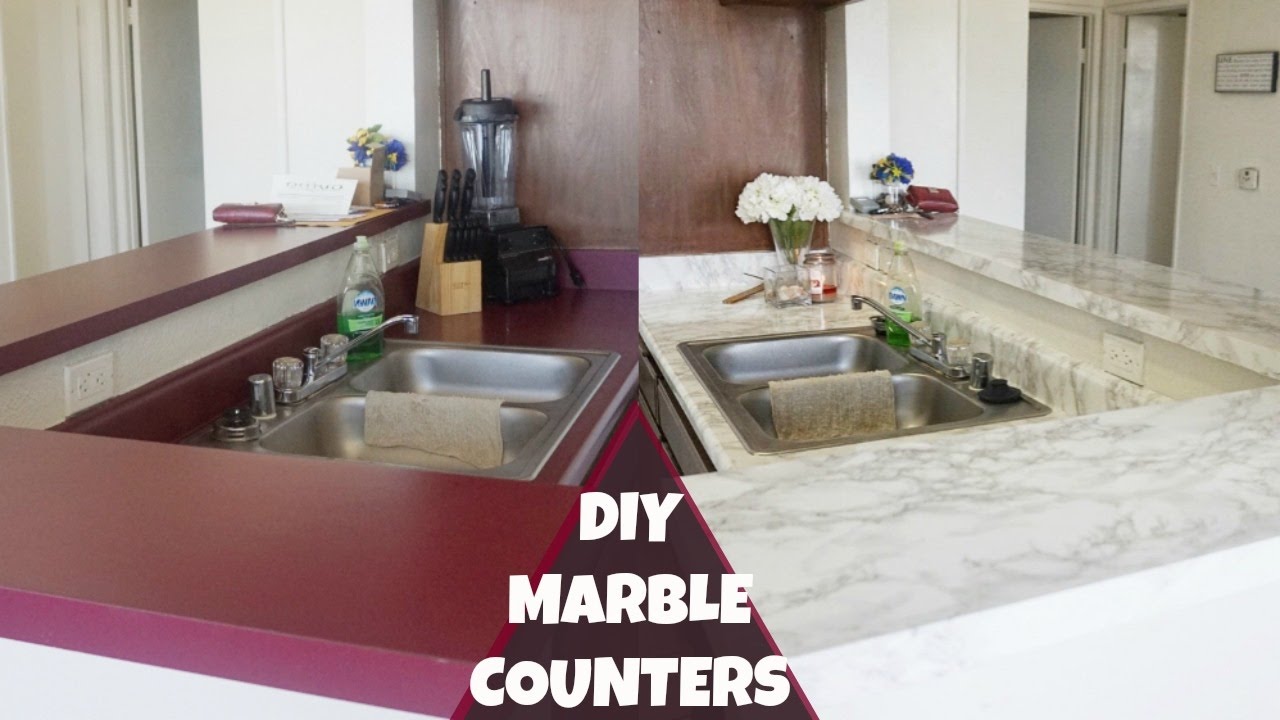 DIY Marble Counters| Revamp your Apartment Kitchen | iamLindaElaine ...