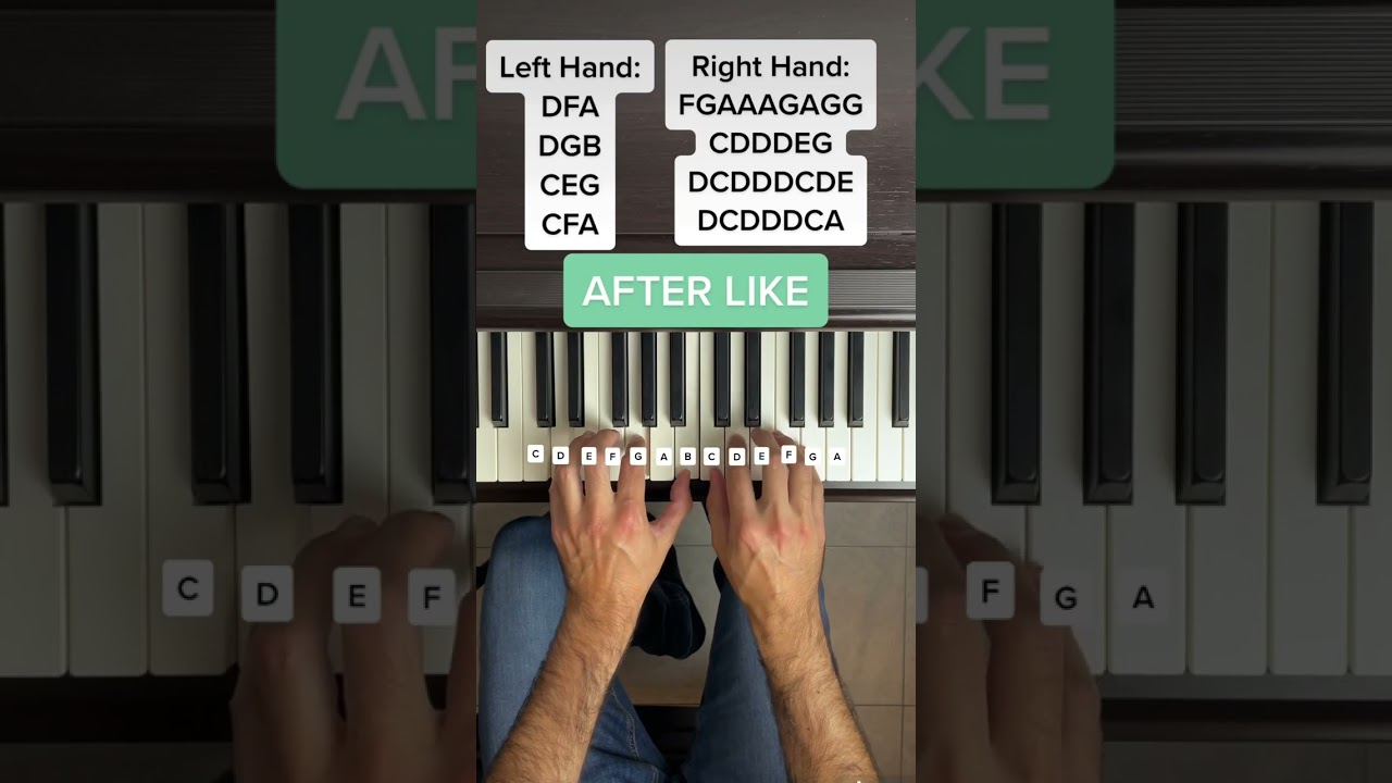 IVE - After Like (EASY Piano Tutorial With Letter Notes) #Shorts - YouTube