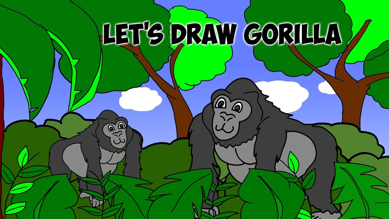 How to draw a Gorilla | Giggle n Giggles | GNGGS - YouTube