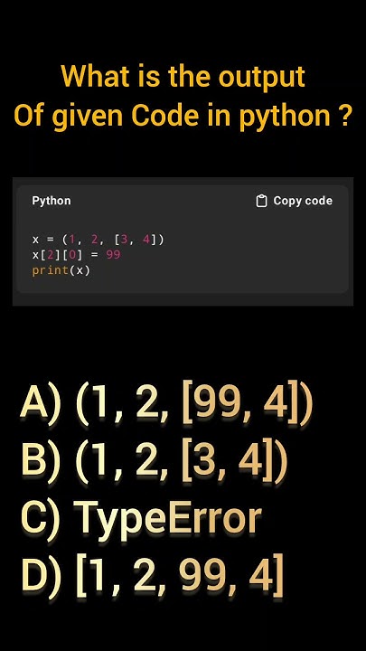 Python Coding challenge - What is the Output of the following python code ?Follow and Like for ...
