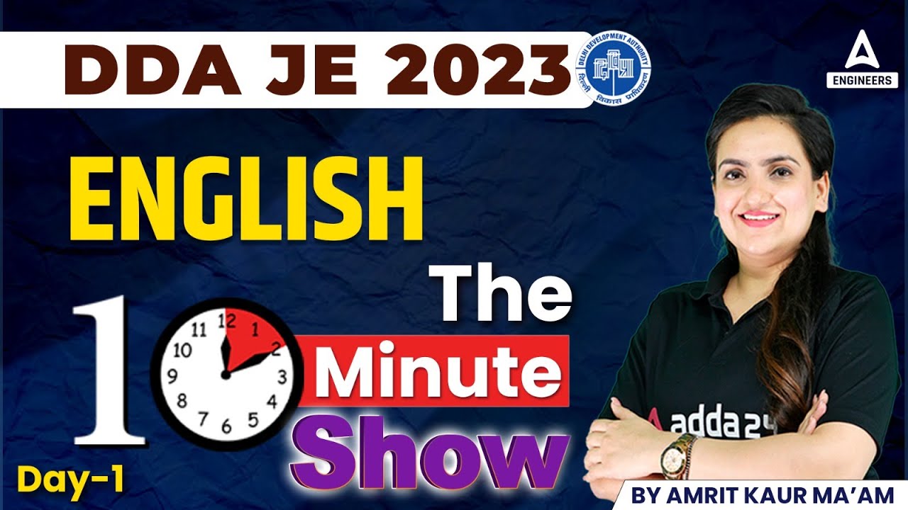 DDA JE VACANCY 2023 | DDA JE ENGLISH CLASSES | THE 10 MINUTES SHOW ...
