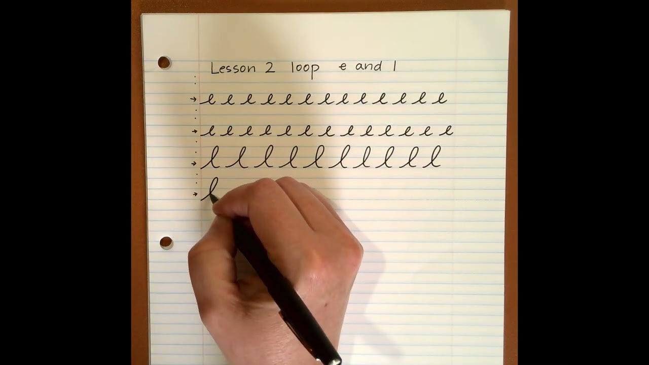Working Cursive: Lesson 2 Loop Letters e and l - YouTube