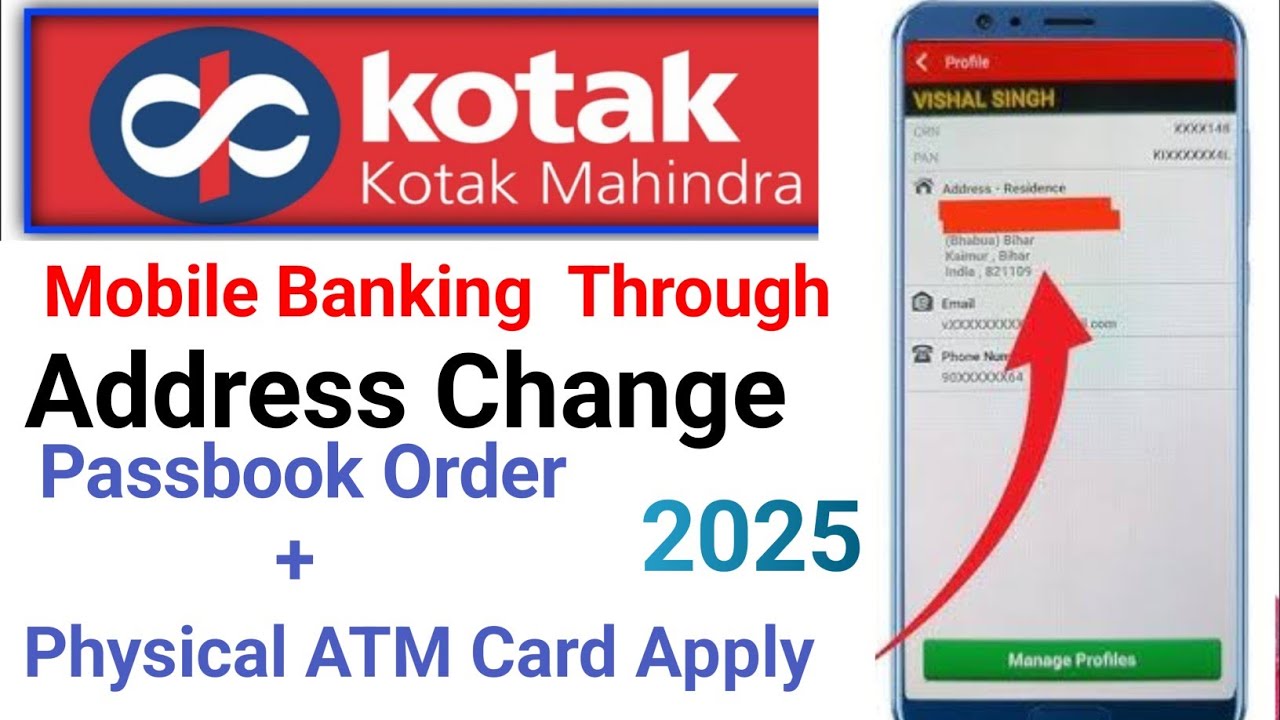 How to Change Address kotak bank & Atm apply & passbook apply Total ...