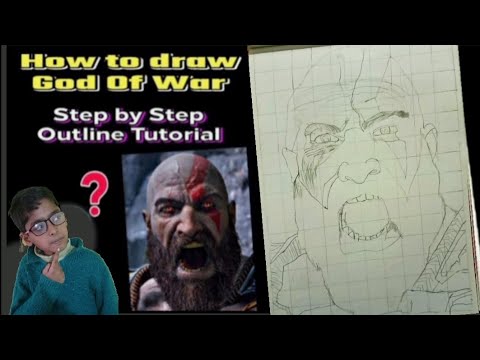 How to draw God of War (Kratos) || Step by Step Outline Tutorial for ...