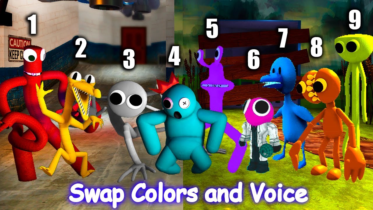 Rainbow Friends Swap Colors and Voice All Phases #4 Friday Night Funkin ...