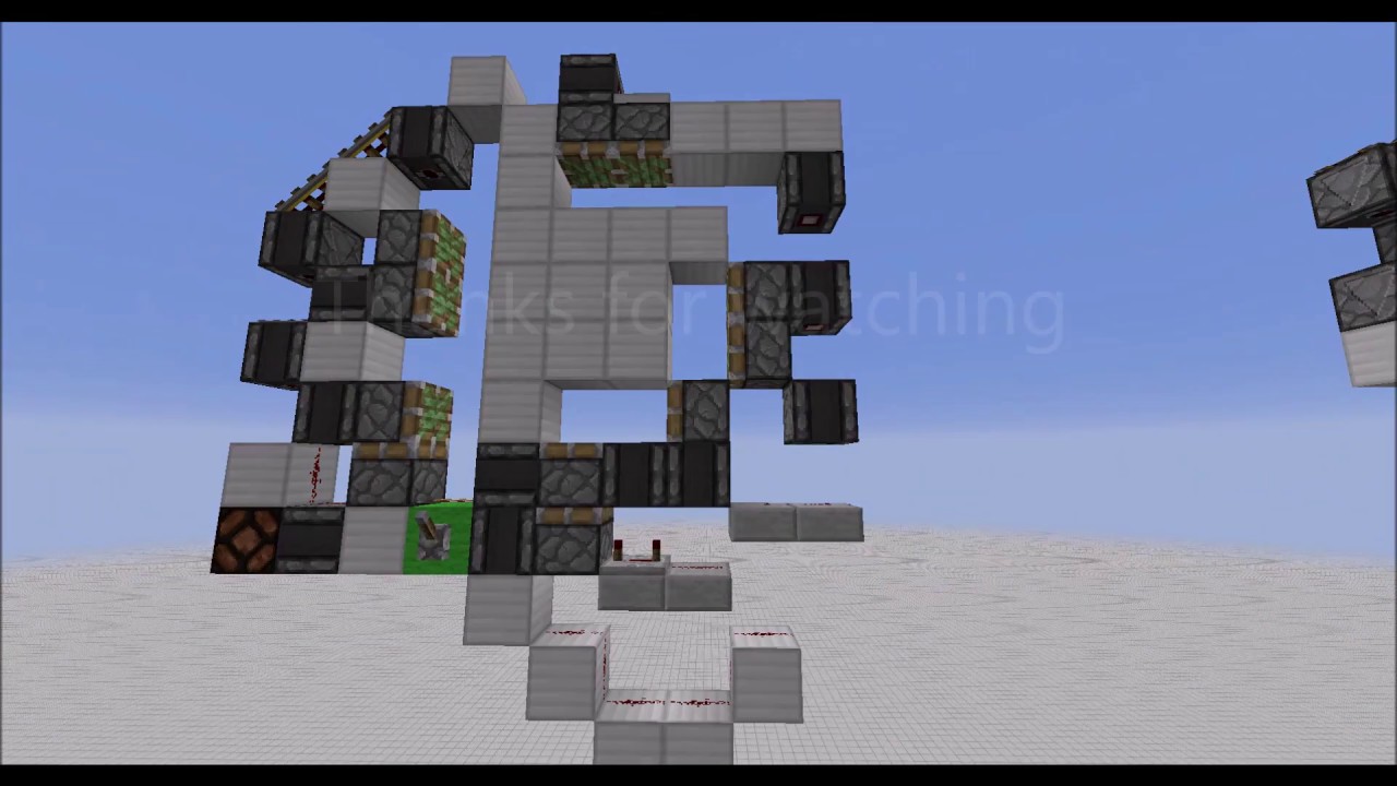 1 wide 3x3 spiral door. Minecraft 1.11/1.12 - YouTube
