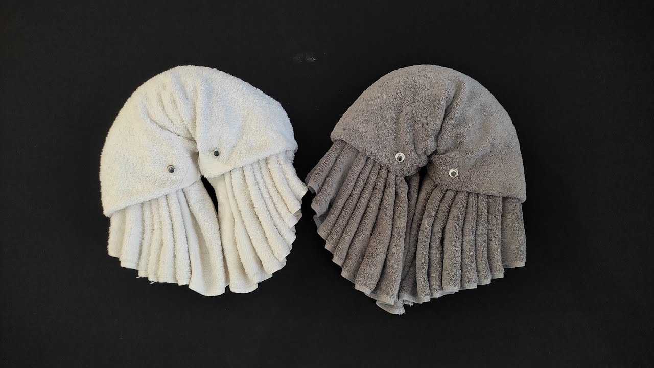 How to Make Towel Jellyfish | Towel art | Towel Folding Design | Towel ...