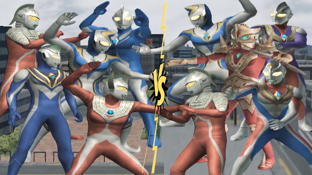 Ultraseven, Ultraman Cosmos, Taro, Agul, Fake Dina VS Tiga, Fake Dina ...