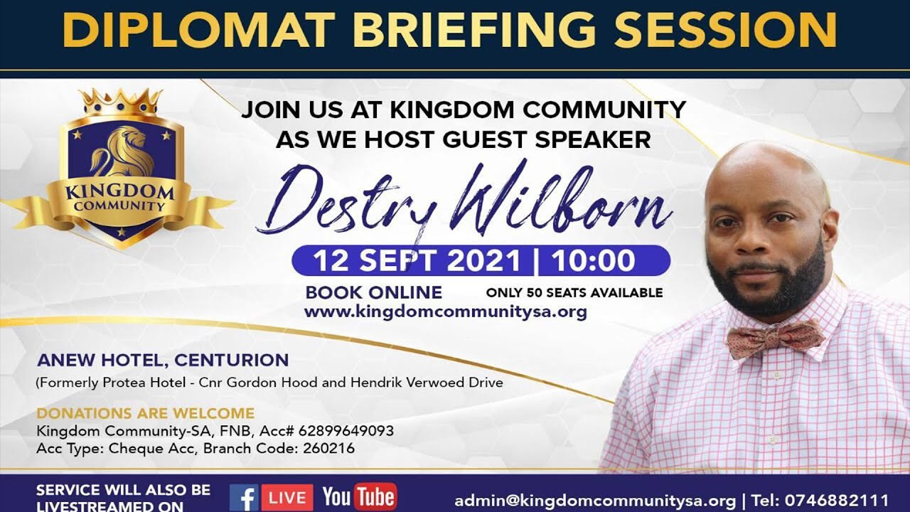 Amb Destry Wilborn Speaks at Kingdom Community South Africa. Diplomat ...