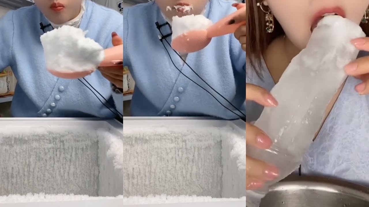 Water Bottle Slush Ice Powdery Ice Eating ASMR ️ ️#whiteice #freezerfrost - YouTube