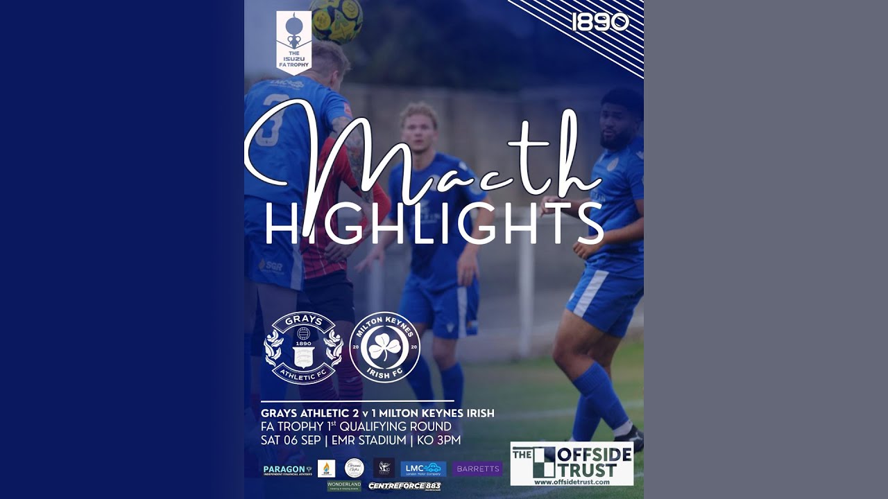 Highlights Grays Athletic FC v Milton Keynes Irish fc - YouTube