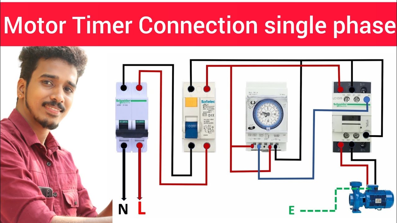 single phase motor timer connection timer setting @malti vlogs mry ...
