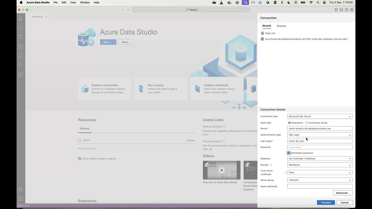 How to connect to your SQL Server Database using Azure Data Studio - YouTube