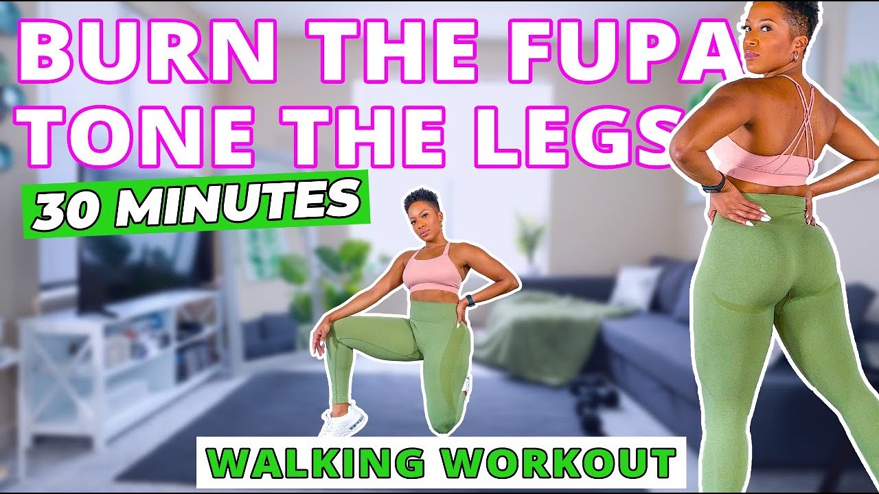 30 MIN Legs and Core Standing Abs Walking Workout | BURN THE FUPA ...