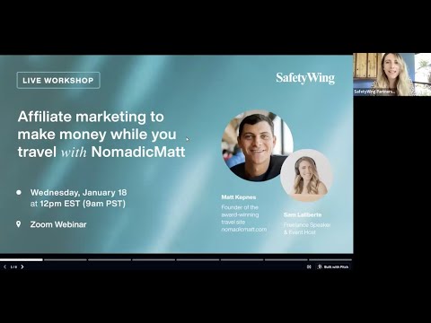 Affiliate marketing to make money while you travel - Webinar with Nomadic Matt - YouTube