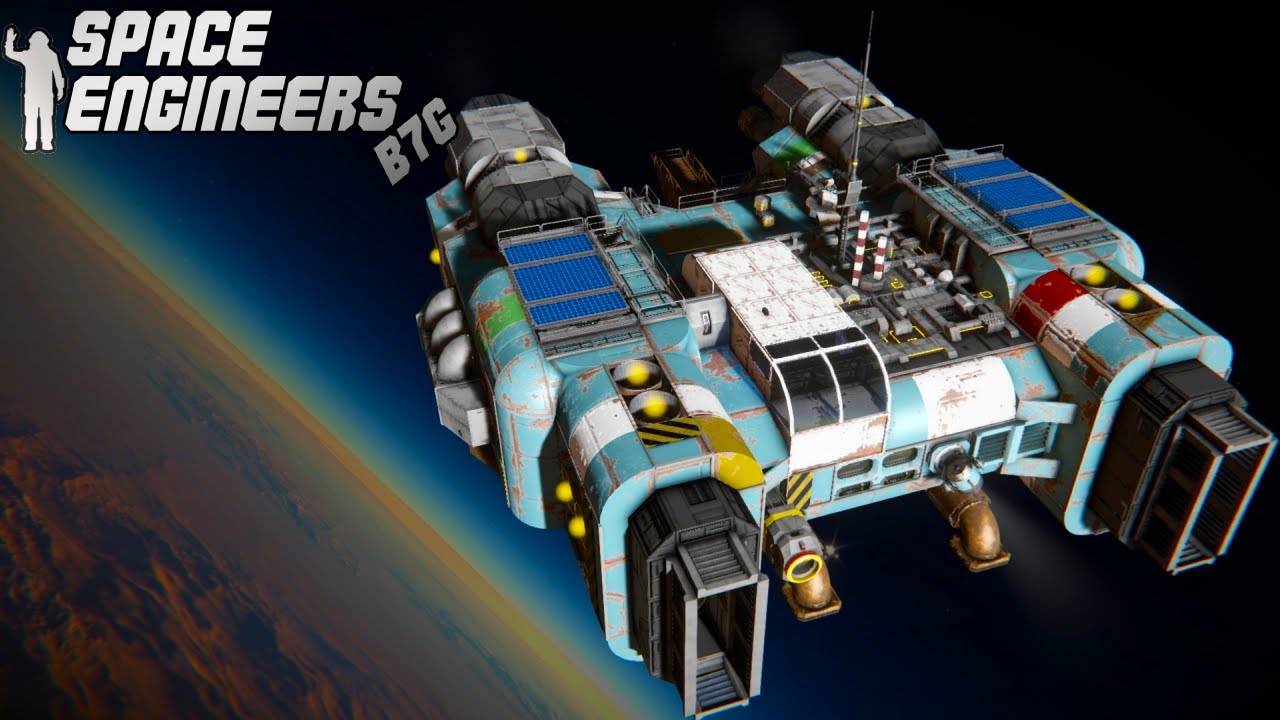 Space Engineers ship showcase - SSI Wayfarer Cargo Ship - YouTube