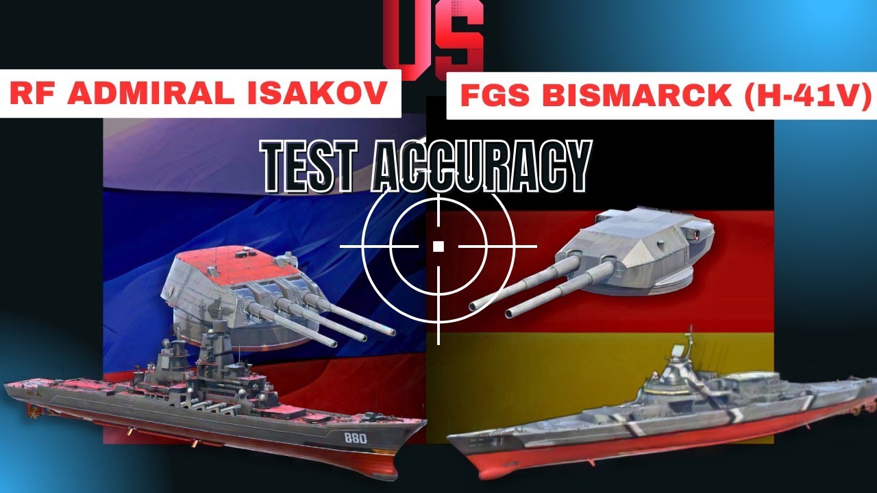 Test Accuracy FGS Bismarck (H-41V) vs RF Admiral Isakov 5.6km / 8km ...