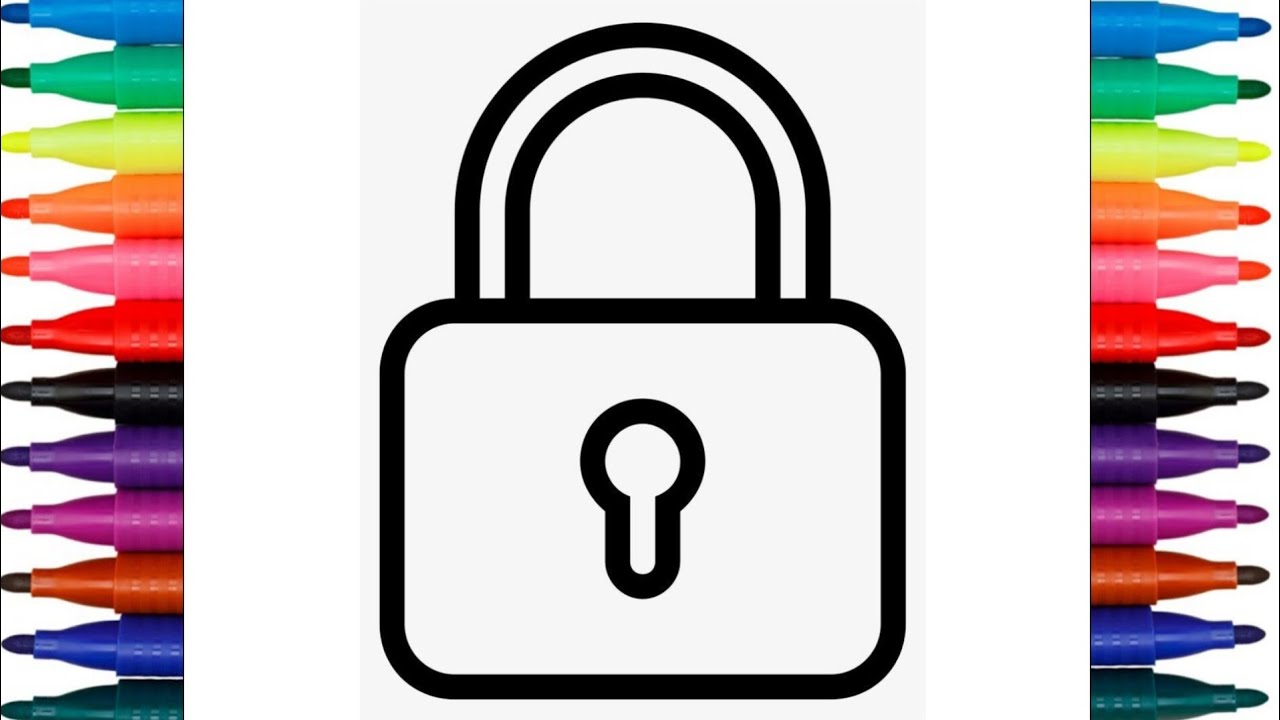 How to draw Lock 🔒🔒 step by step for kids and toddlers || Preschool ...